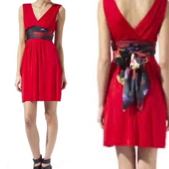 Ted Baker | Dresses | Ted Baker Ronny Red Dress With Floral Sash Ted 2 ...